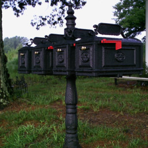 Black Cast Aluminum Quadruple Mailbox | Better Box Mailboxes